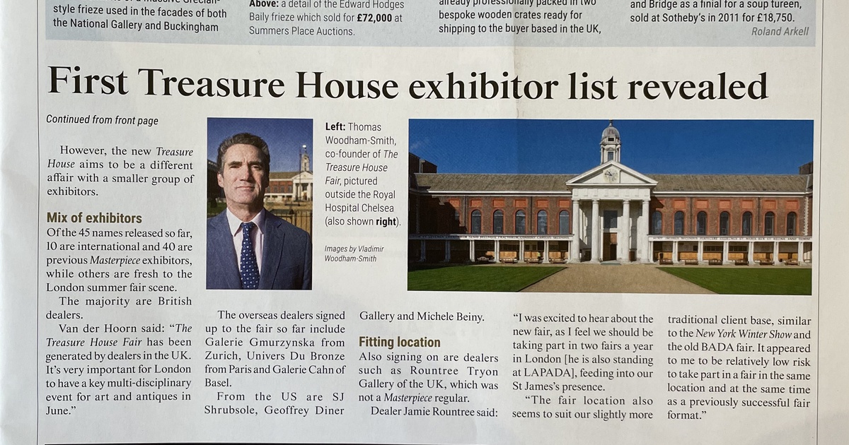 First Treasure House exhibitor list revealed | Rountree Tryon